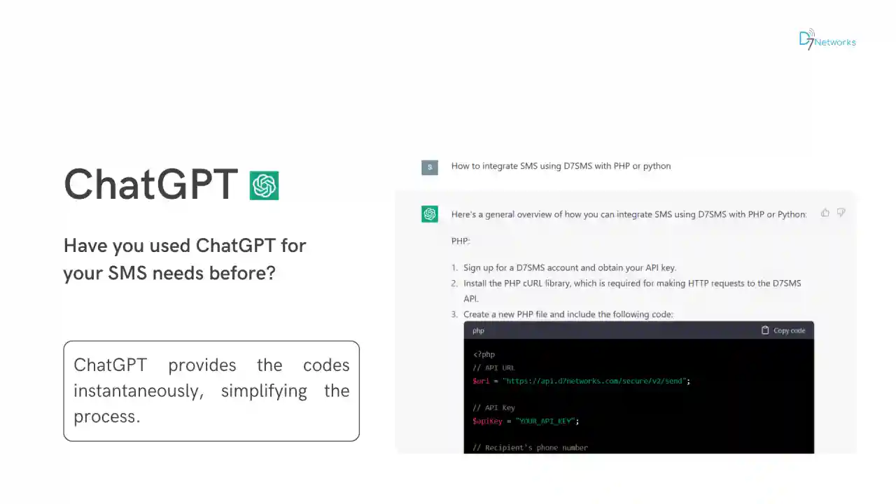 Automate customer interactions using ChatGPT with the SMS API |D7 Networks