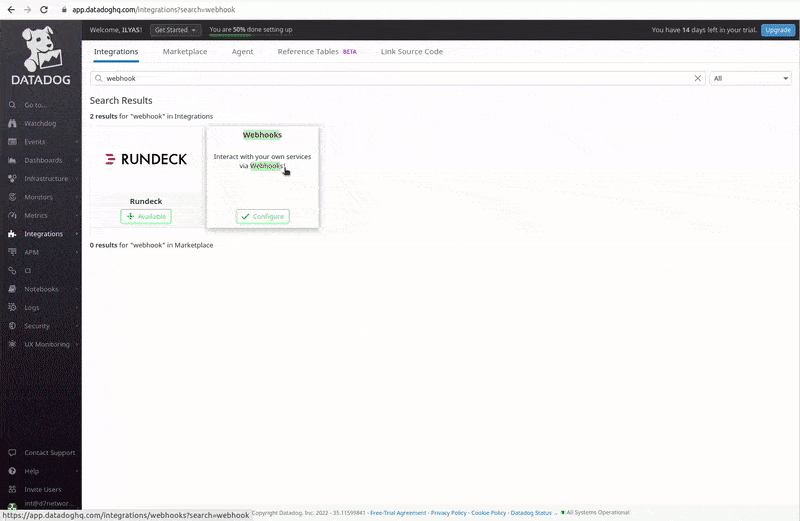 Send SMS from DatadogHQ Webhook | D7 Networks